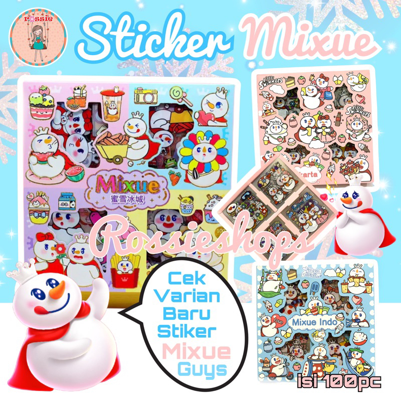 Jual Stiker Mixue Snow King isi 100 Lembar/Sticker Box Mixue Ready ...