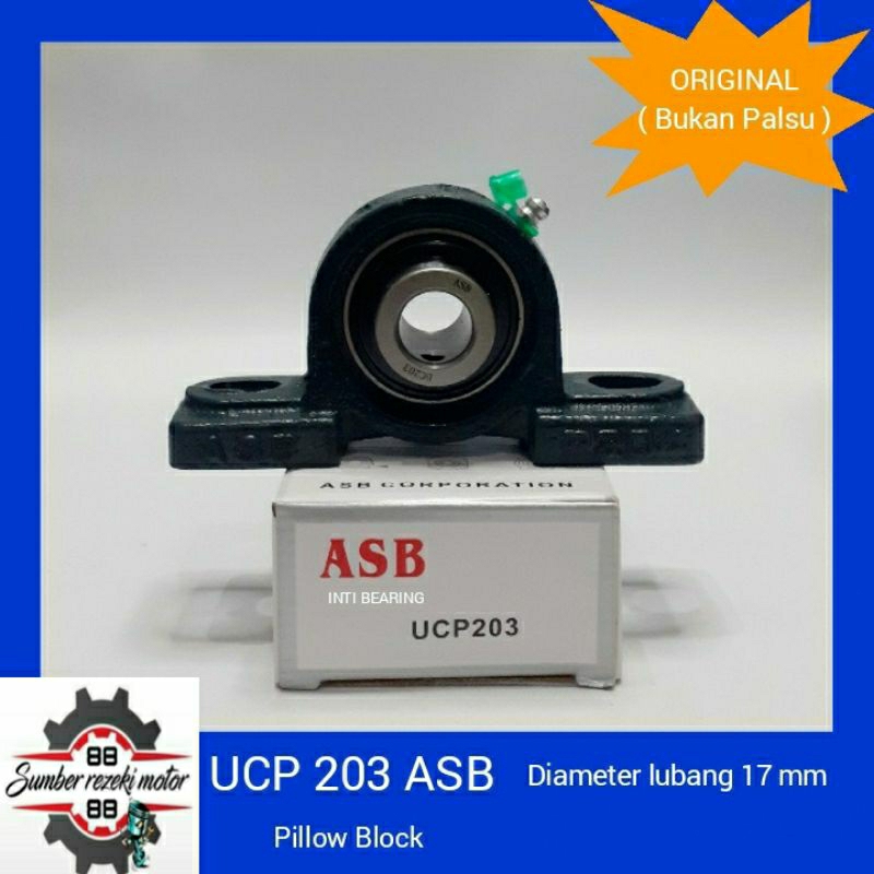 Jual PILLOW BLOCK UCP 203 ASB ASLI UNTUK AS 17MM BEARING DUDUK ORIGINAL LAHER BANTALAN | Shopee ...