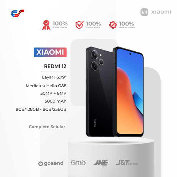 Jual Xiaomi Redmi 12 8/128GB - 8/256GB | Mediatek Helio G88 (12nm ...