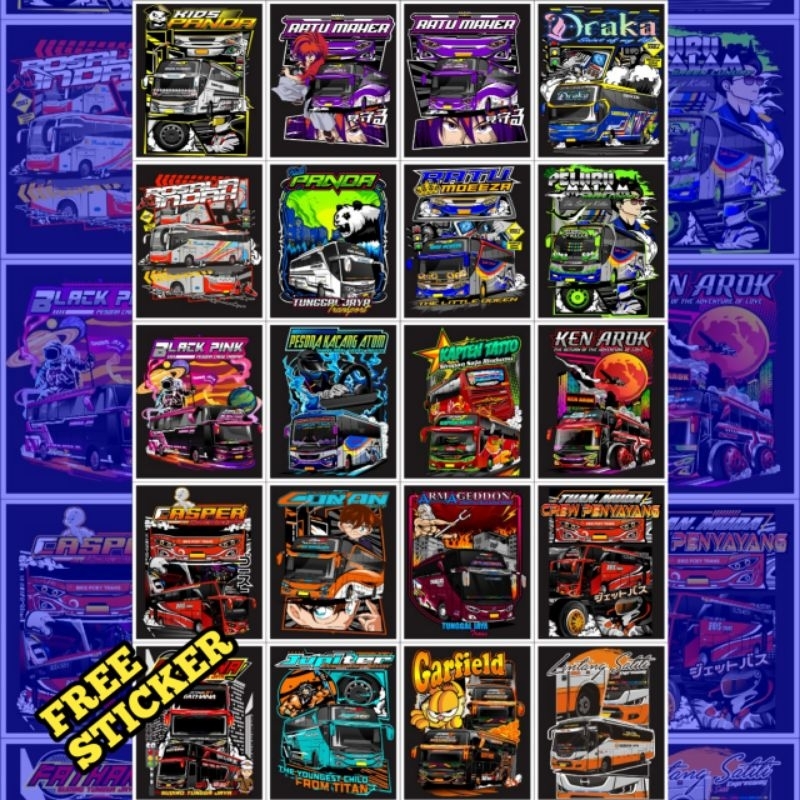 Jual CETAK STICKER BUSMANIA HOLOGRAM 20 PCS / STIKER BUS BASURI V1 ...