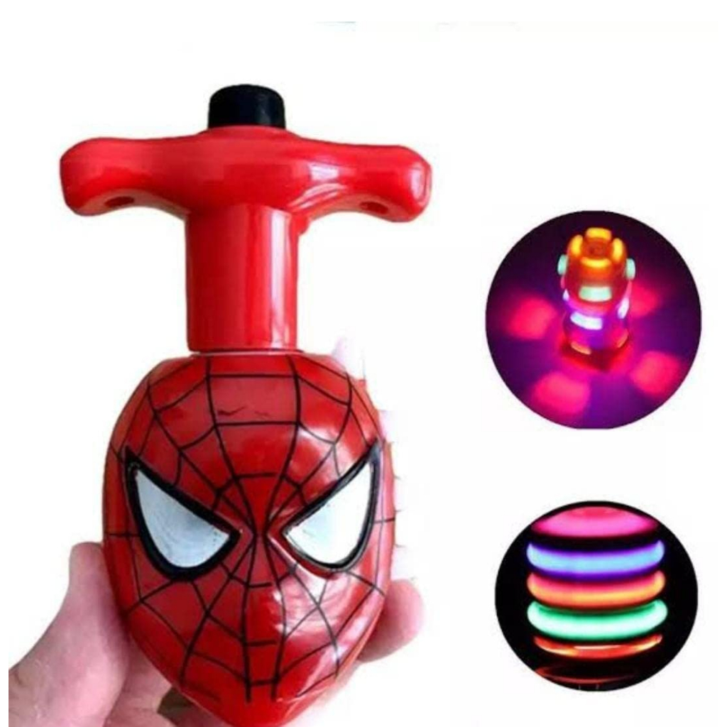 Jual Mainan Gasing Spiderman Flashing Top Mainan Gangsing Light & Music ...