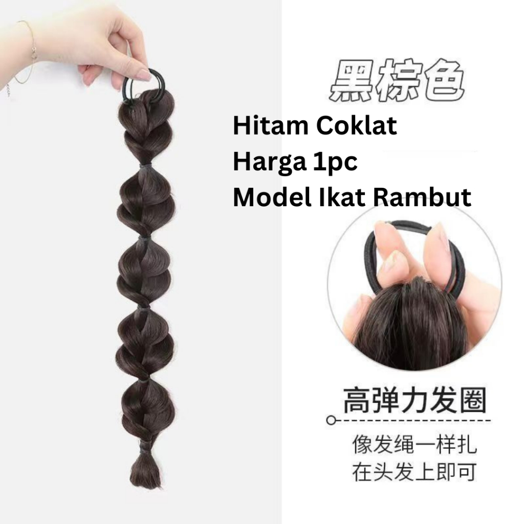 Jual Extension Rambut Sintetis Model Kepang Wig Wanita Kepang Wig ...