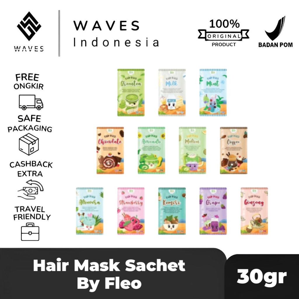Jual Waves - BPOM HAIR MASK TRAVEL SIZE BY FLEO 30GR / HAIR MASK ...