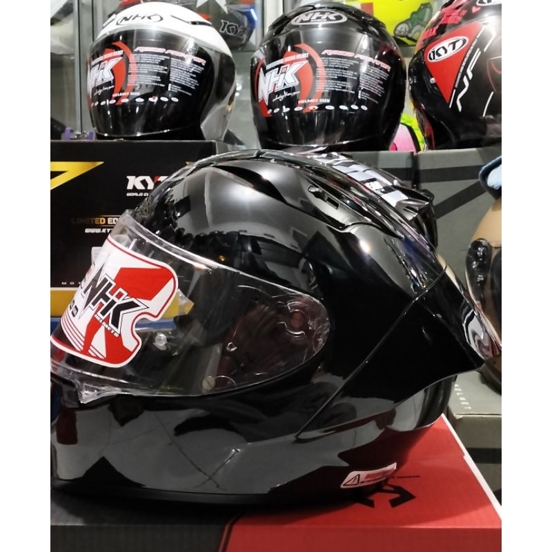 Jual HELM NHK GP R TECH SOLID BLACK GLOSS,DIM GREY,DAN WHITE | Shopee ...