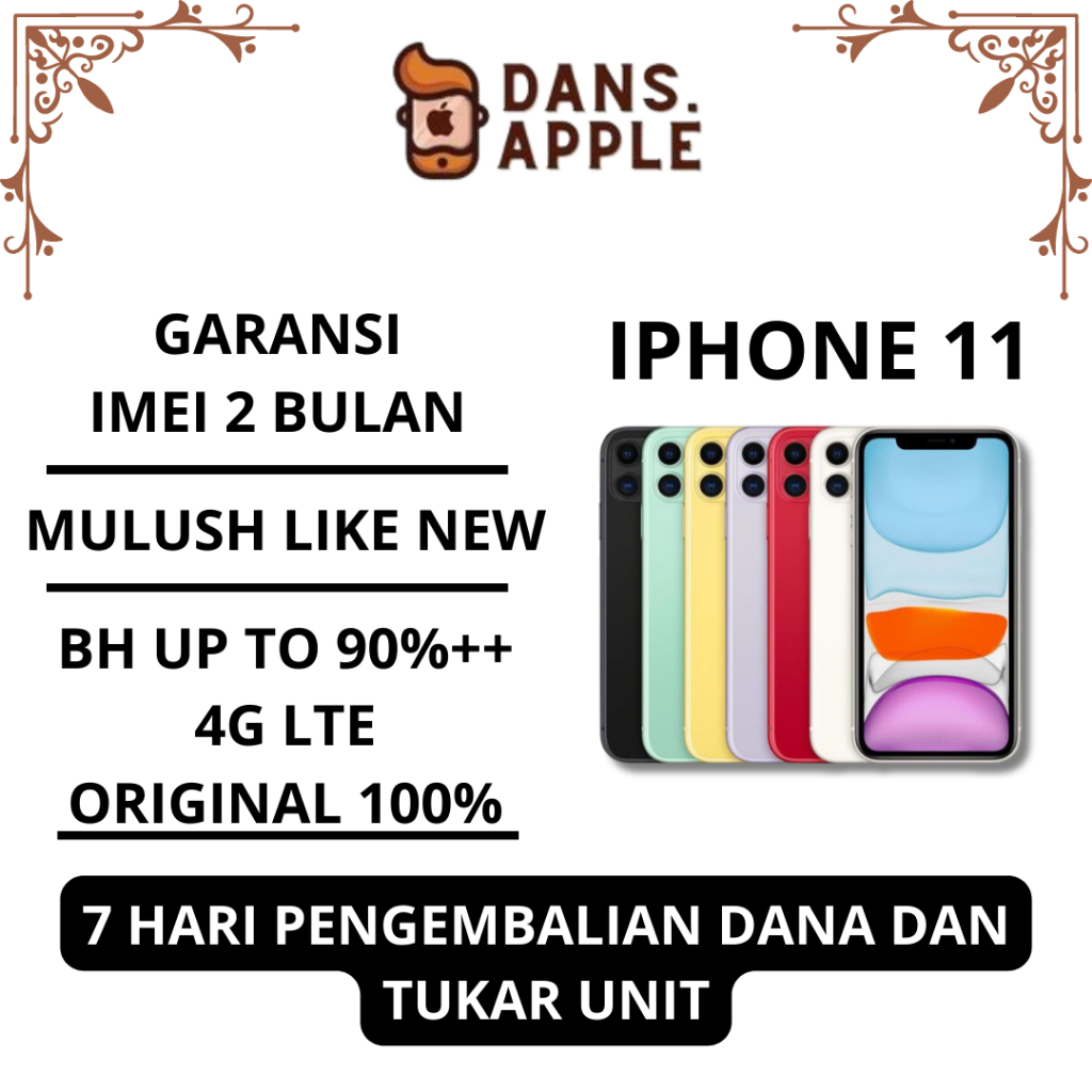 Jual IPHONE 11 64GB/ 256GB/128GB SECOND ORIGINAL FULLSET MULUS 4G LTE ...