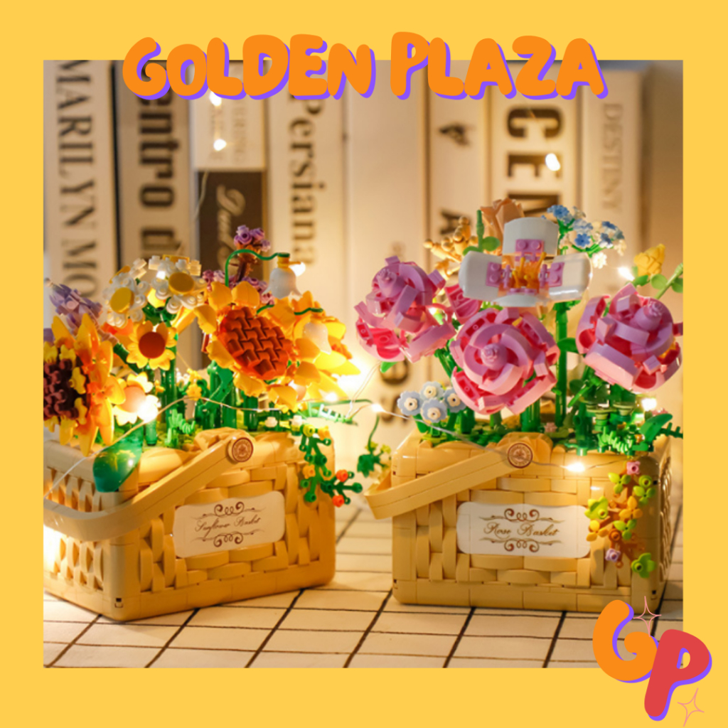 Jual Mainan Bricks Bunga / Balok Susun Bunga Keranjang DIY / Nano ...