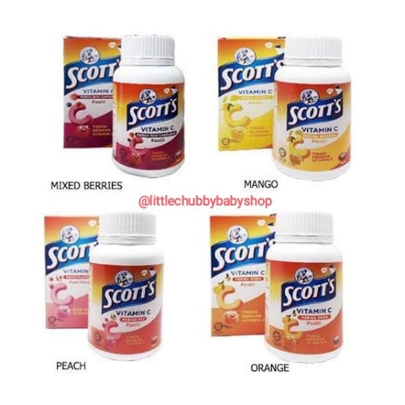 Jual SCOTTS/SCOTT VITAMIN C PASTILLES ISI 50 PCS | Shopee Indonesia