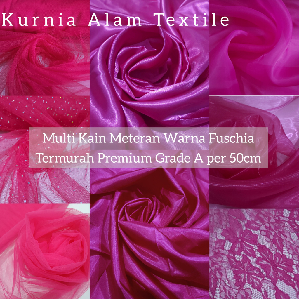 Jual Multi Kain Meteran warna Fuschia Bahan Dress Premium Termurah ...