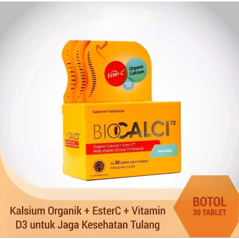 Jual BioCalci 72 botol isi 30 with organic calcium+ester C+D3 | Shopee ...