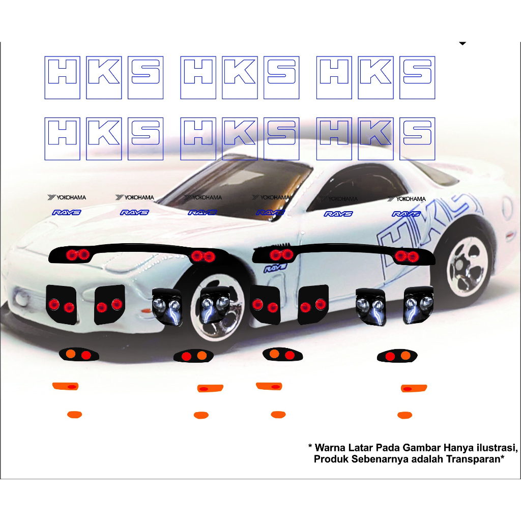 Jual Decal Hotwheels - Racing Livery - Mazda Rx7 HKS | Shopee Indonesia