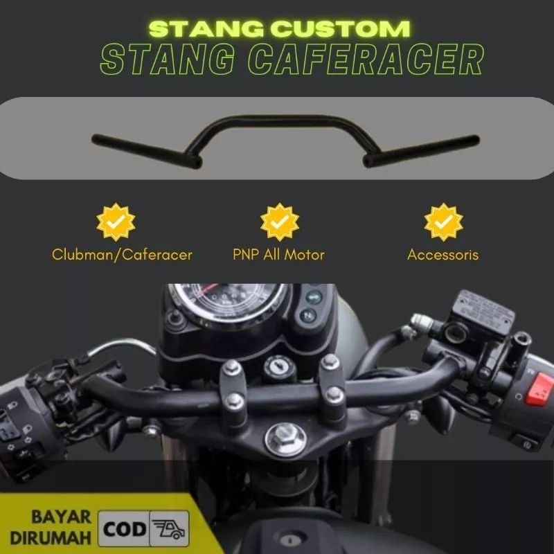 Jual VRC Stang Stir Clubman Caferacer warna hitam atau crom Stir Custom ...