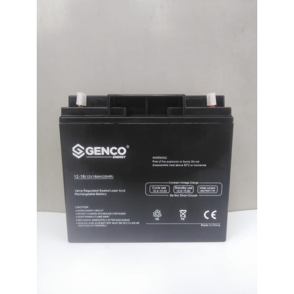 Jual Baterai UPS Aki Kering Batre VRLA Genco 12V 18AH 12V18AH Battery ...
