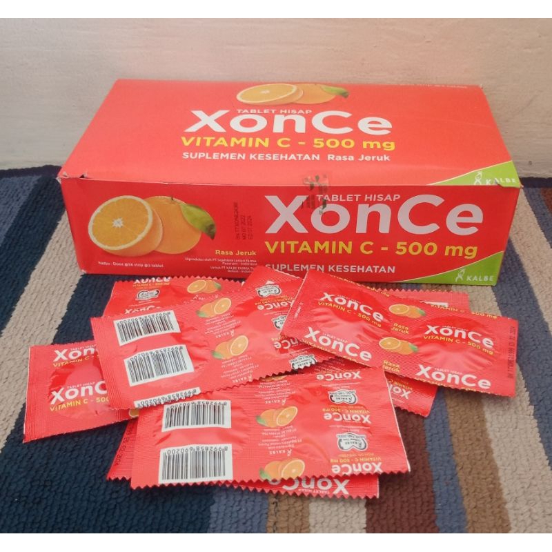 Jual Xonce Vitamin C 500 mg Tablet Hisap Rasa Jeruk Strip 2 Tablet ...
