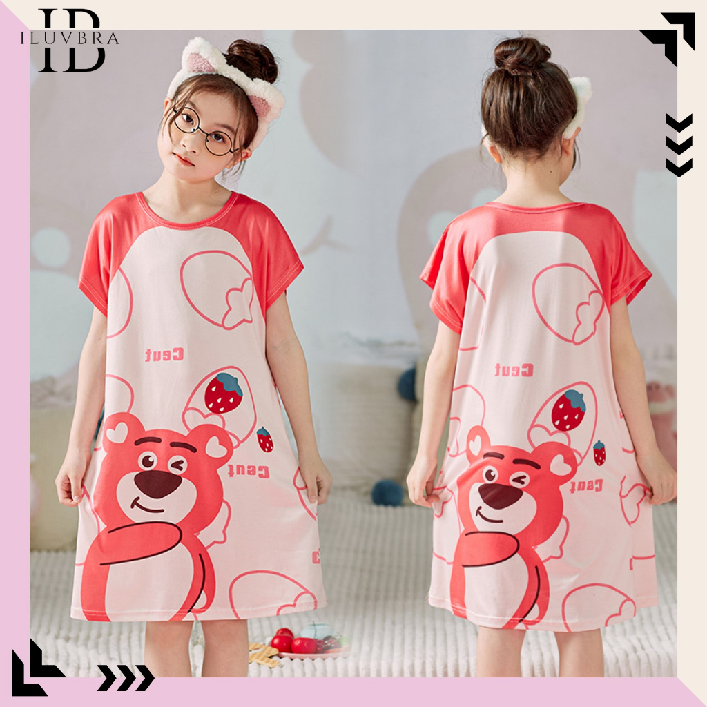 Jual •ILUVBRA•BT1146 Baju Tidur Daster Anak Perempuan Murah Lengan ...