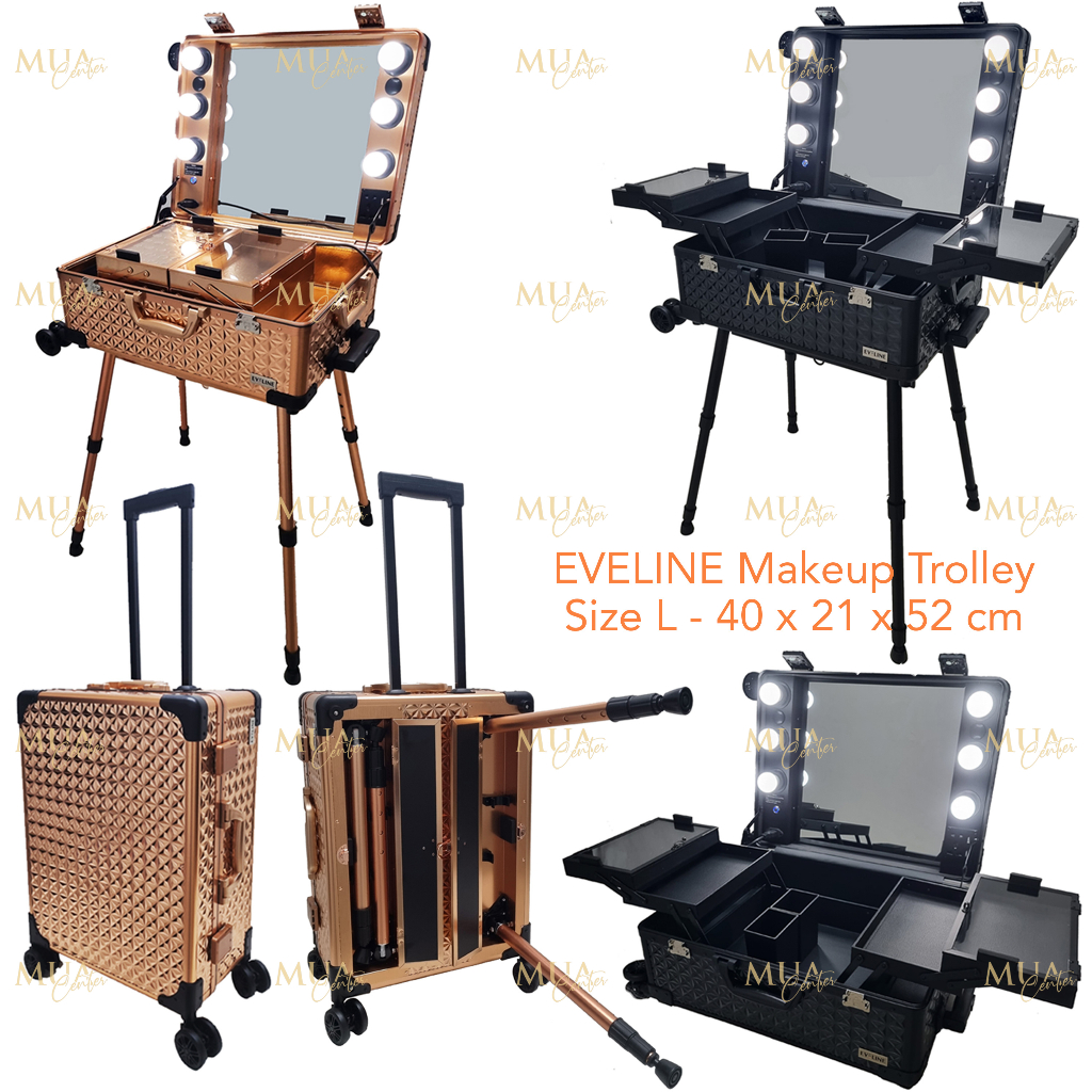 Jual Beauty Case / Troli Makeup / Koper Rias Kaca Lampu EVELINE L2 ...