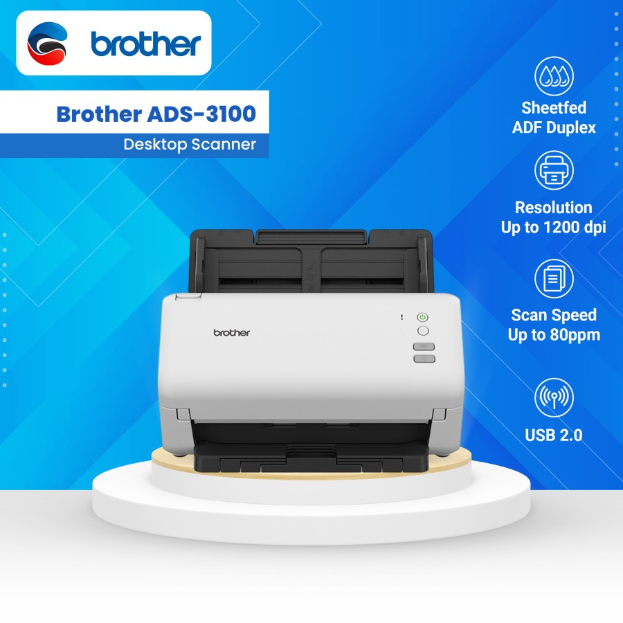 Jual BROTHER Scanner ADS3100 ADS 3100 Dekstop Document Scanner USB ADF ...