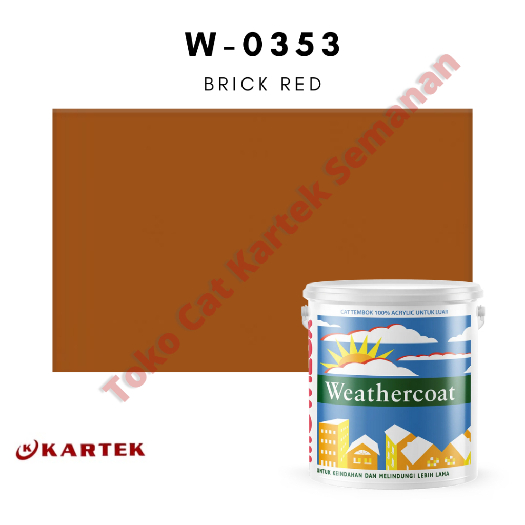 Jual Mowilex Weathercoat Exterior W-0353 Brick Red (2.5 liter) | Shopee Indonesia