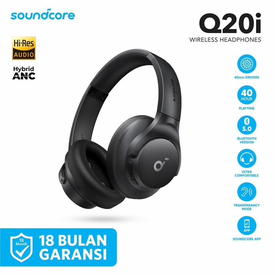 Jual [NEW LAUNCH ] Headphone Soundcore Q20i with Hybrid ANC - A3004 ...