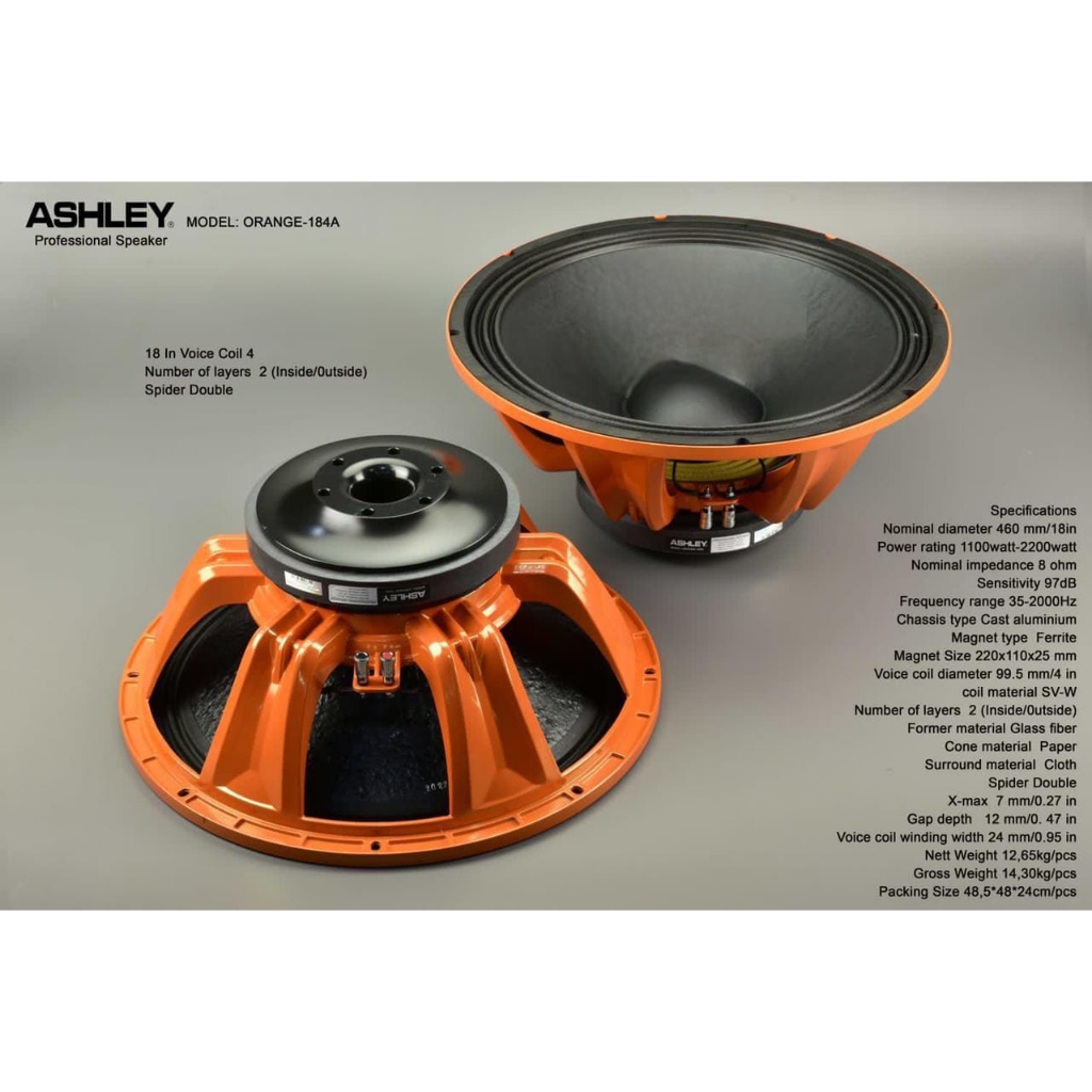 Jual Speaker Komponen ASHLEY ORANGE 184A ASHLEY ORANGE 184 A 18inch ...