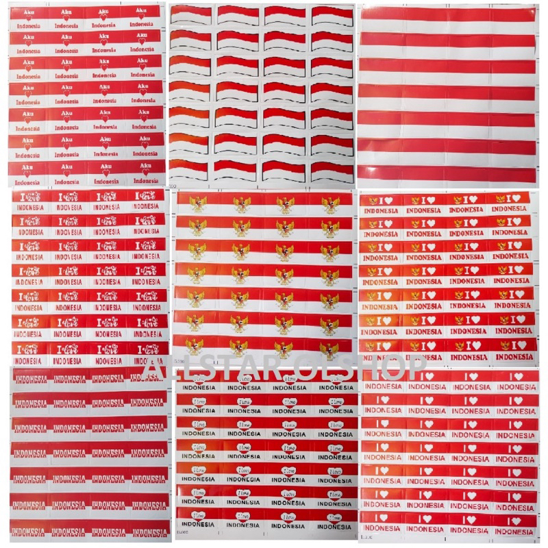 Jual Stiker pipi merah putih bendera ISI 32 stiker pipi polos / motif i ... Jual Stiker pipi merah putih bendera ISI 32 stiker pipi polos / motif i ...