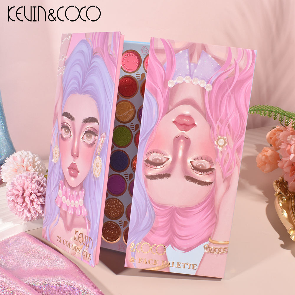 Jual Kevin&Coco Eyeshadow Make Up Palette 72 Warna 4 in 1 Warna ...
