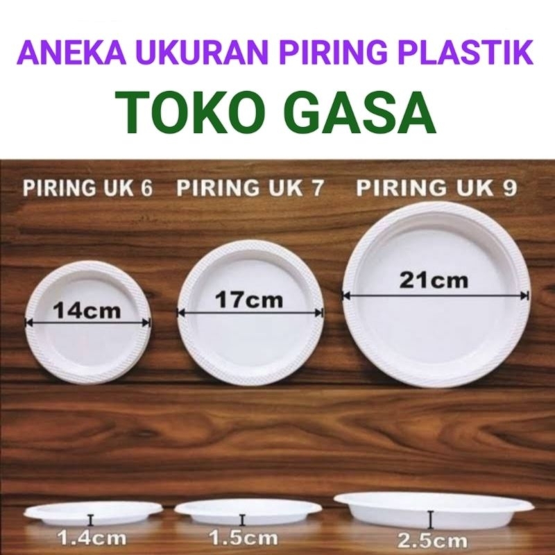Jual 10pcs PIRING PLASTIK UKURAN No.9 - 7 - 6 per 10 pcs PUTIH SUSU ...
