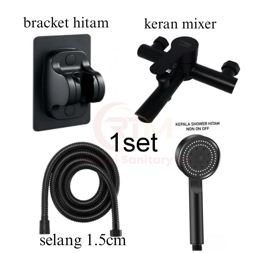 Jual Keran Bathub Kran Mixer Shower Kamar Mandi Hitam Dan Silver ...