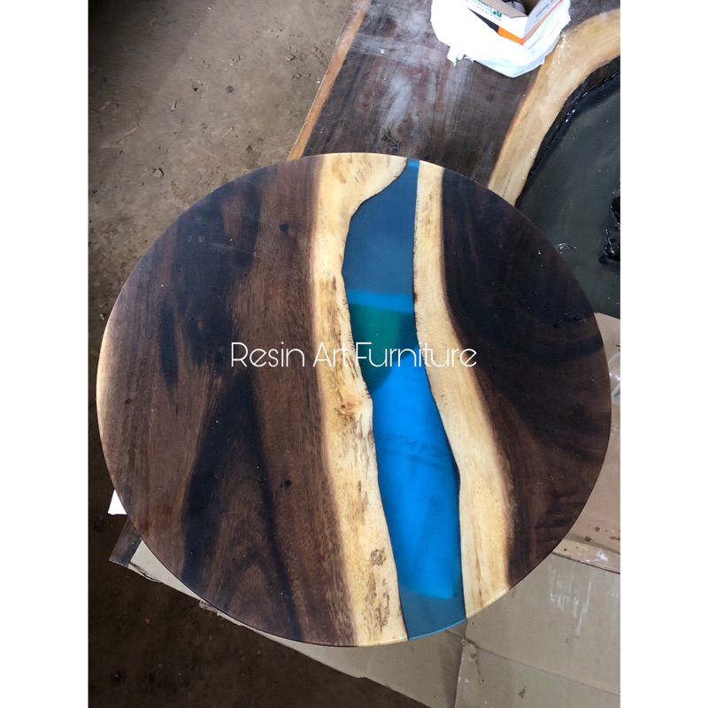 Jual MEJA MAKAN TREMBESI RESIN/ MEJA CAFE TREMBESI RESIN BULAT | Shopee ...