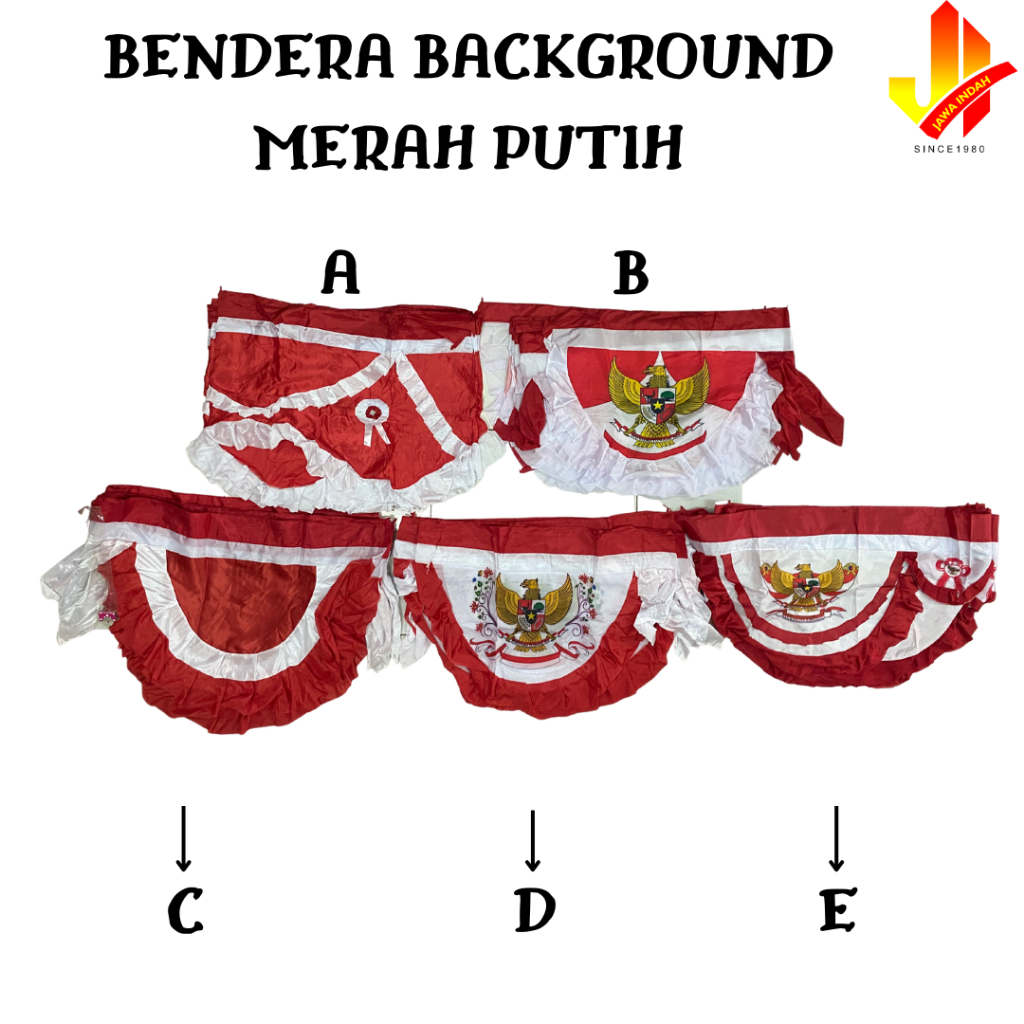 Jual BENDERA BACKGROUND MERAH PUTIH GARUDA & POLOS PANJANG 10 GELOMBANG ...