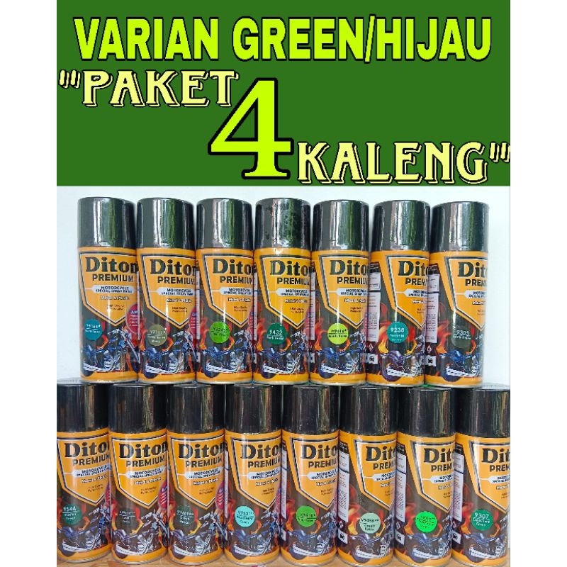 Jual PAKET 4 KALENG pilok pilox diton premium VARIAN GREEN varian HIJAU ...