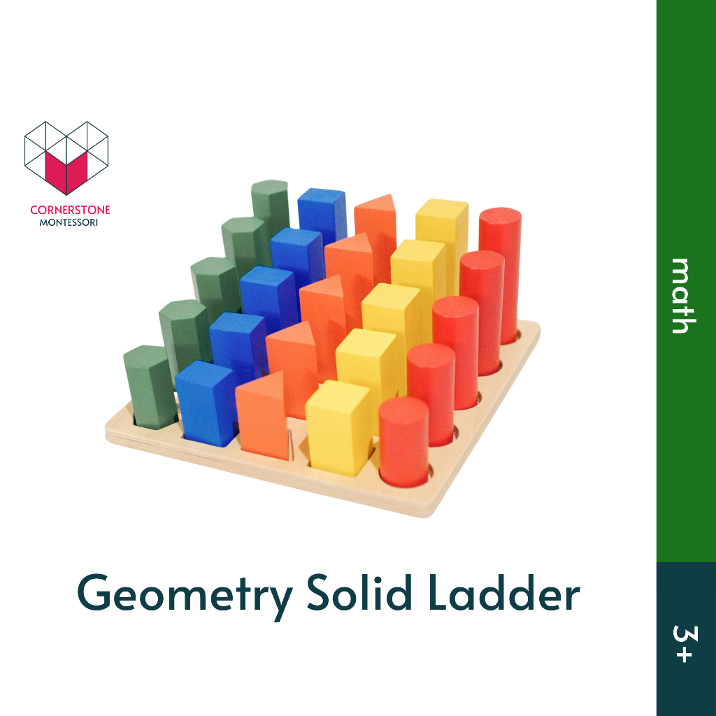 Jual Coenerstone Montessori Geometry Solid Ladder - Montessori Math ...