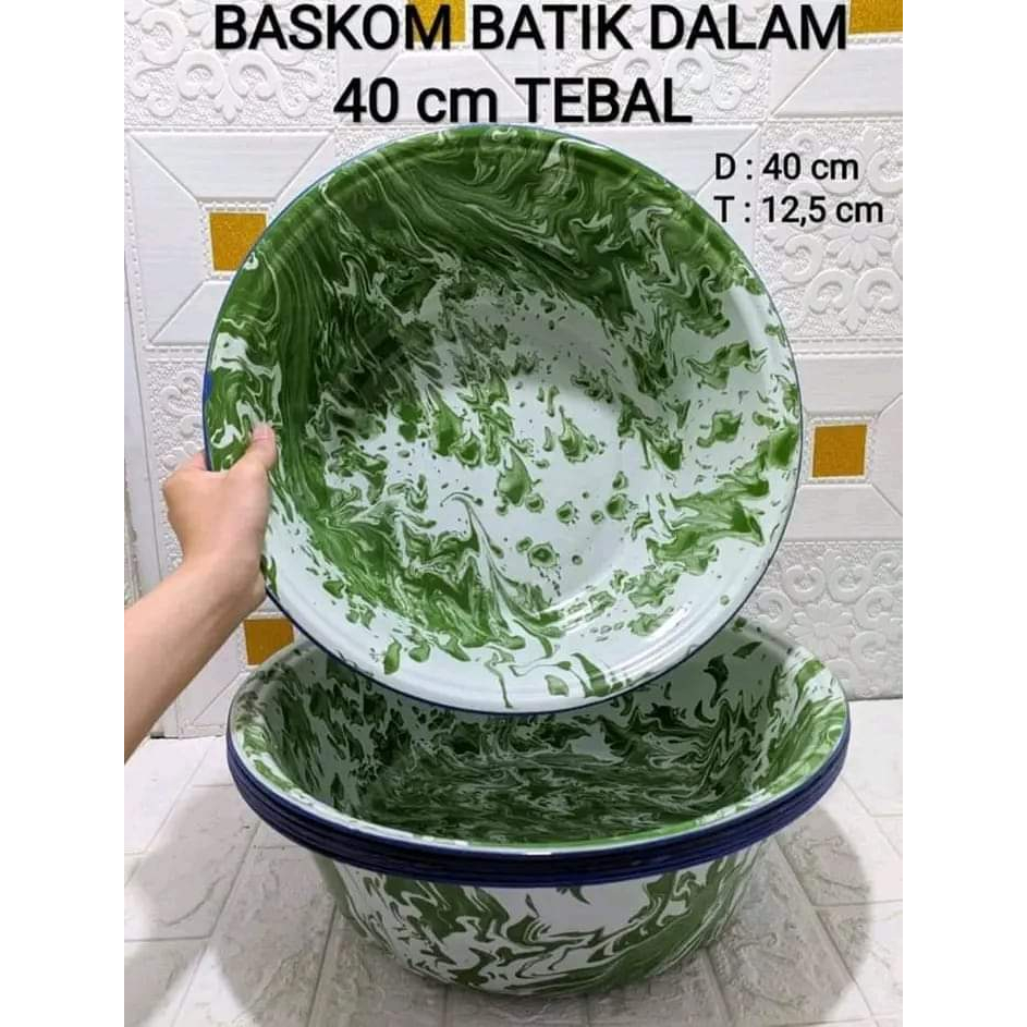 Jual [instant langsung kirim ]Baskom batik hijau baskom batik jadul ...
