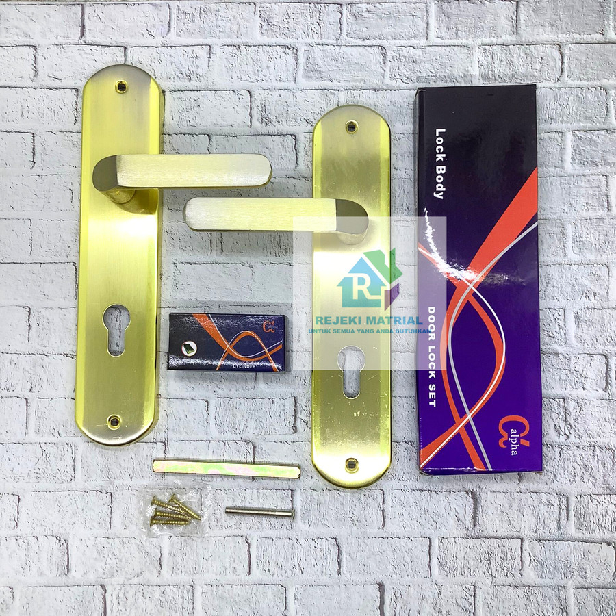 Jual KUNCI PINTU DOOR LOCK HANDLE PINTU SET ALPHA (silinder handle ...