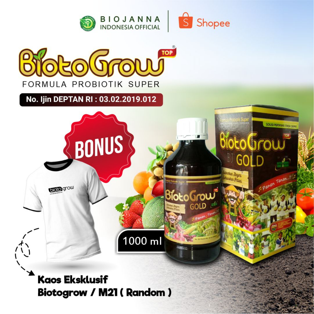 Jual BiotoGrow Pupuk Probiotik Organik Multiguna (1 Liter) | Shopee ...