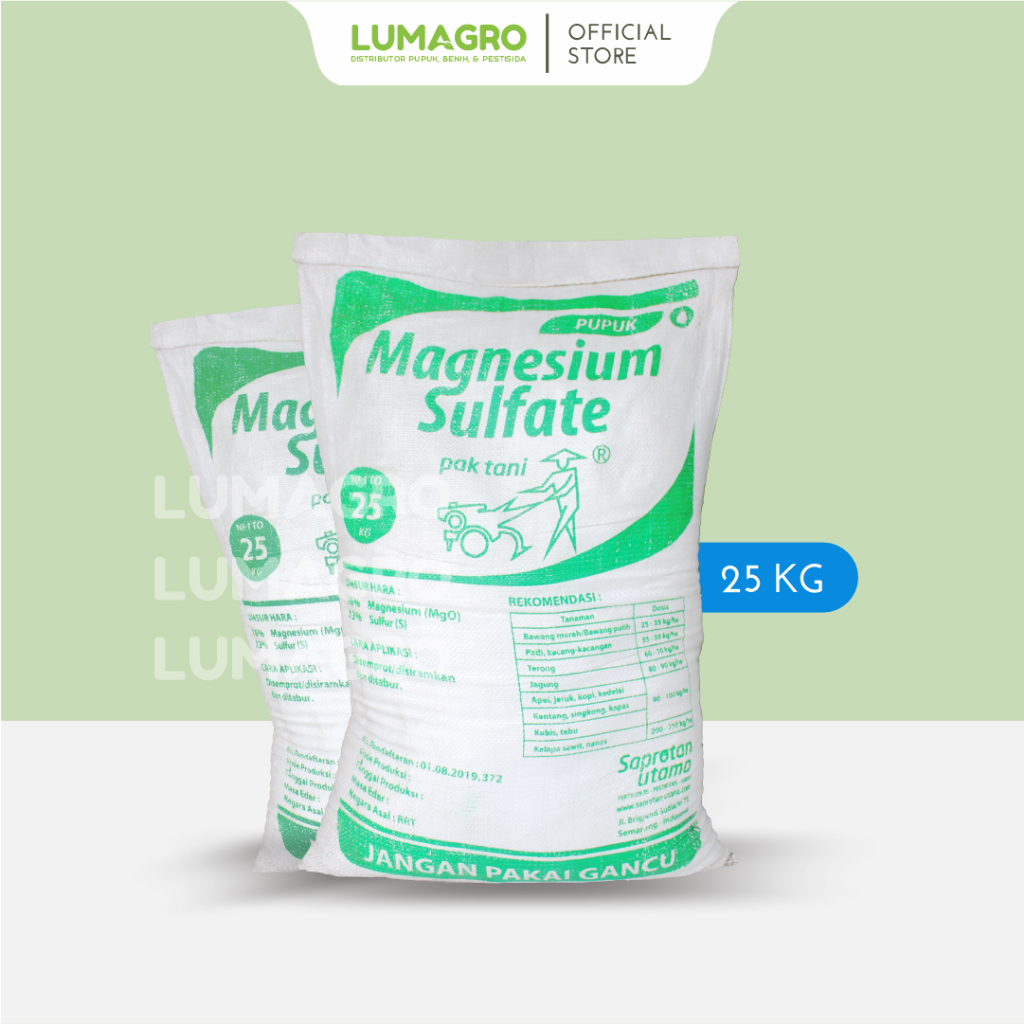 Jual Pupuk Magnesium Sulfate 25kg Pak Tani Kemasan Pabrik Pencegah ...