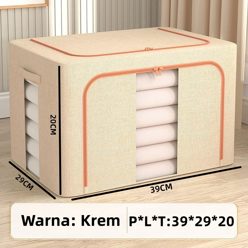 Jual box lipat 66L/110L storage box linen katun lebih tebal kotak ...