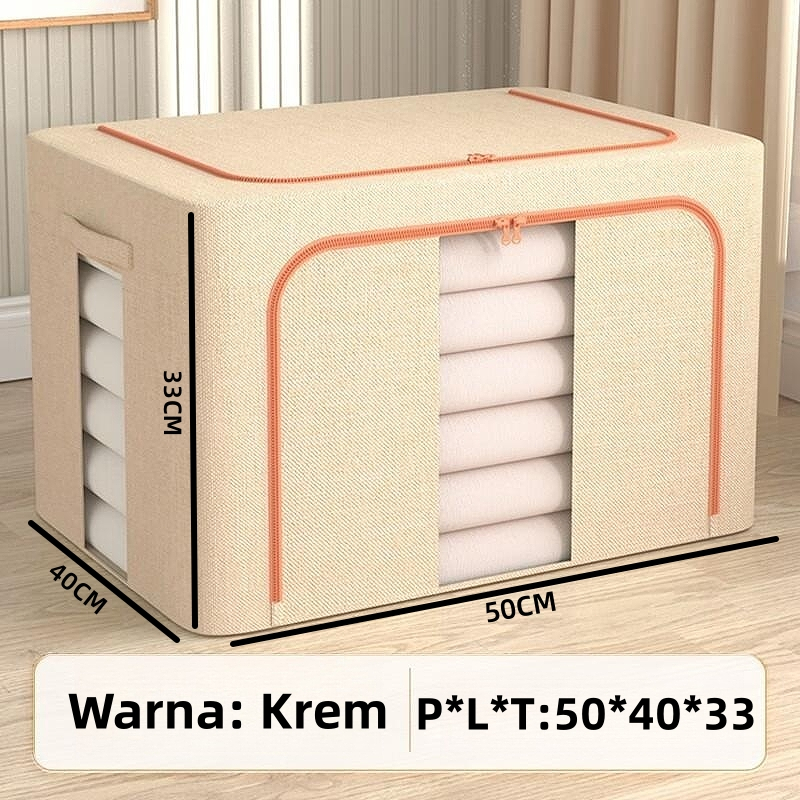 Jual box lipat 66L/110L storage box linen katun lebih tebal kotak ...