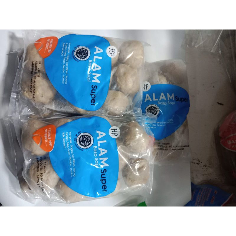 Jual baso sapi alam ukuran sedang isi 10/pak baso kuah/baso bakar/baso ...