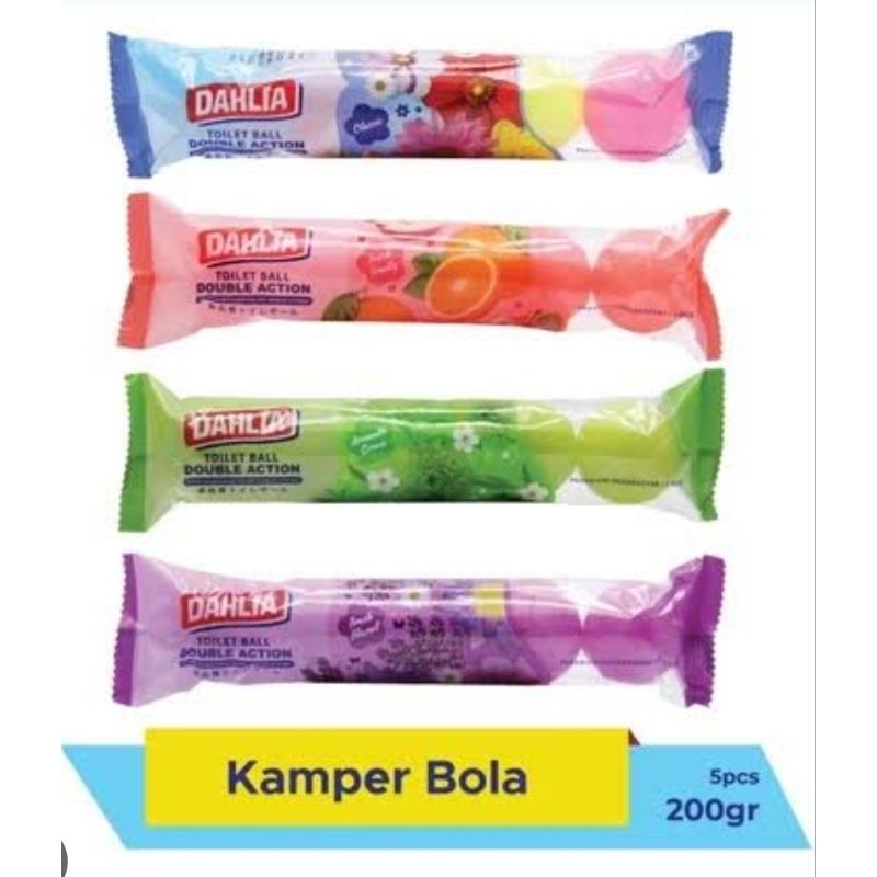 Jual DAHLIA Toilet Ball Double Action KAPUR BARUS COLOUR ISI5/pack ...