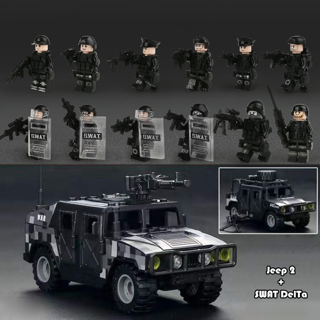 Jual Mainan balok Military Swat Team Guns Weapon Pack Building Blocks ...