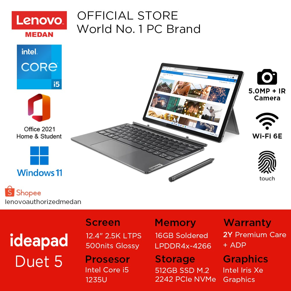 Jual Lenovo Ideapad Duet 5i 12IAU7 2GID, Ci5-1235U/16GB/512GB/W11HSL ...
