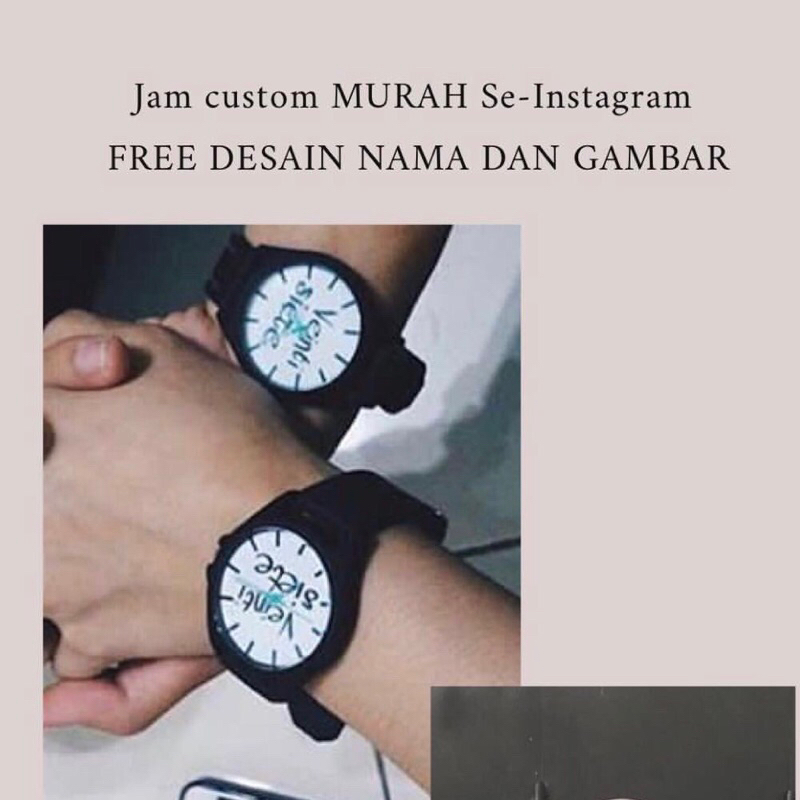 Jual Jam Custom Couple Free desain Custom Nama Free Box | Shopee Indonesia