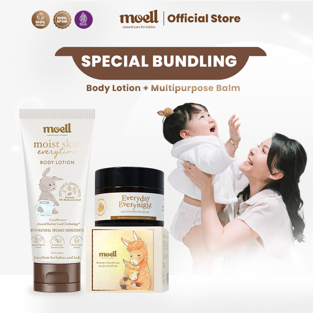 Jual Paket Bundling Moell Body Lotion Bayi 185gr dan Moell Multipurpose ...