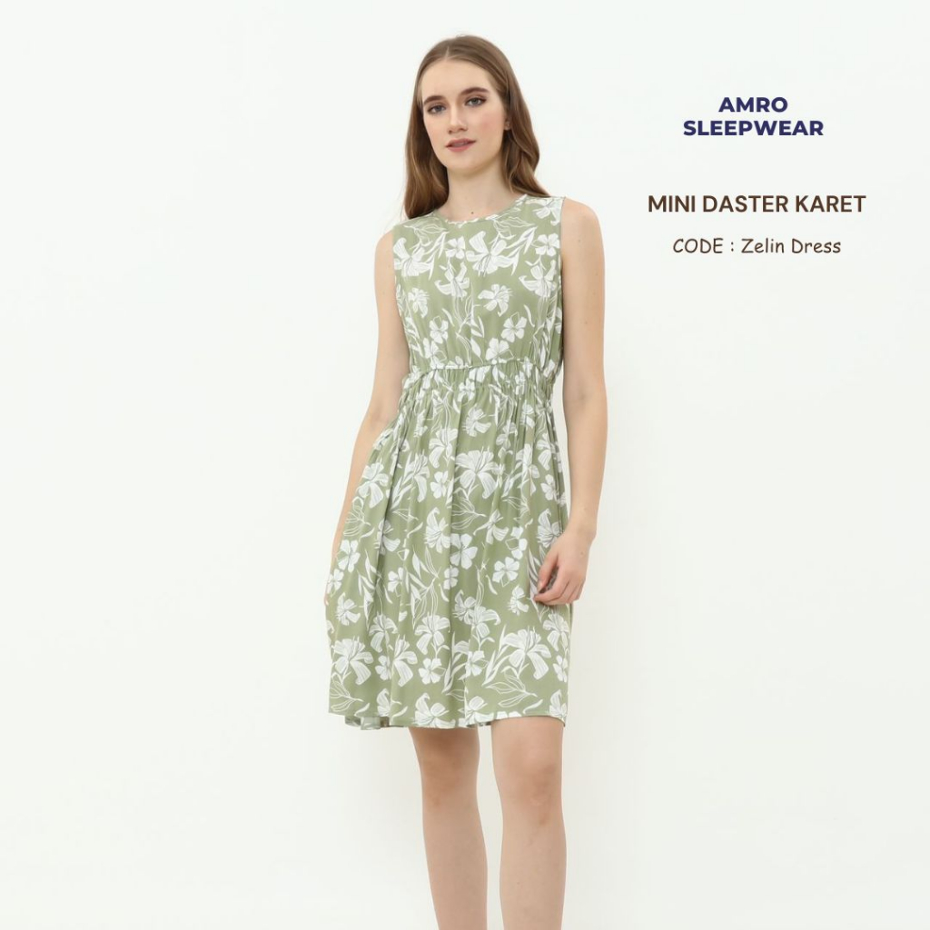 Jual AMROSLEEPWEAR - ZELIN DRESS - MINI DASTER KARET SILK - MDT195 ...