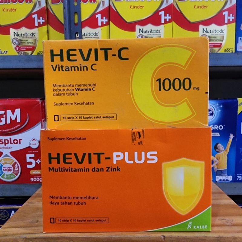 Jual Vitamin Suplemen BOX Hevit Plus Dan Hevit-C 100mg TERMURAH ...