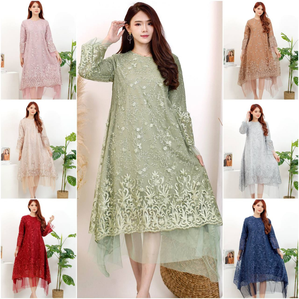 Jual (Dijamin RealPic) Dress Pesta Floren Tunik Kondangan / Dress Modern / Dres Terbaru / Dres ...