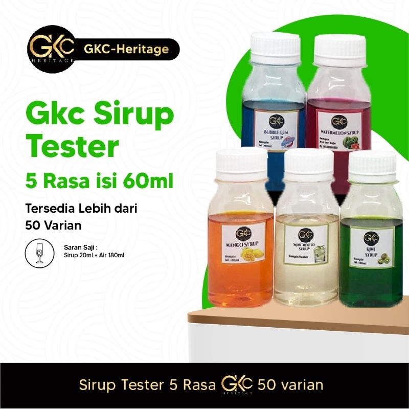Jual Sirup Tester GKC isi 5 Botol (@60ml) boleh mix Rasa yang tersedia ...
