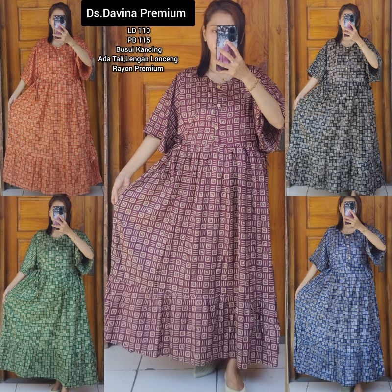 Jual Daster davina ruffle rayon premium tebal busui adem | Shopee Indonesia
