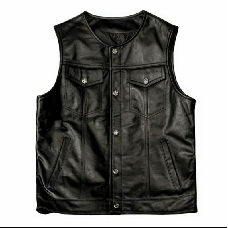 Jual Vest Kulit pria Rompi Kulit Asli pria rompi kulit buat harian ...