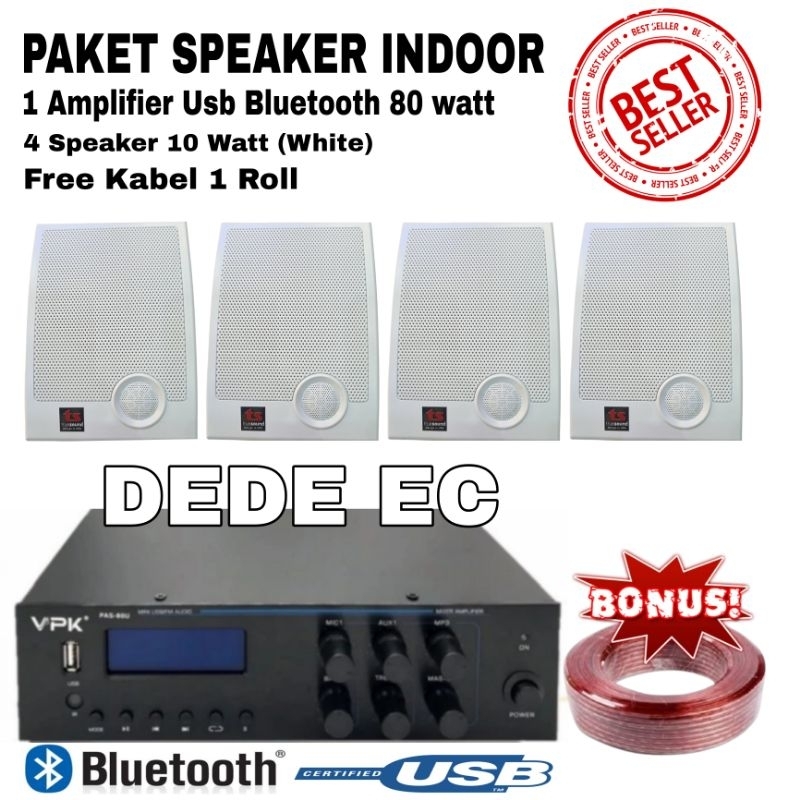 Jual PAKET SOUND SYSTEM INDOOR CAFE SPEAKER RESTAURAN (4 TITIK SPEAKER ...